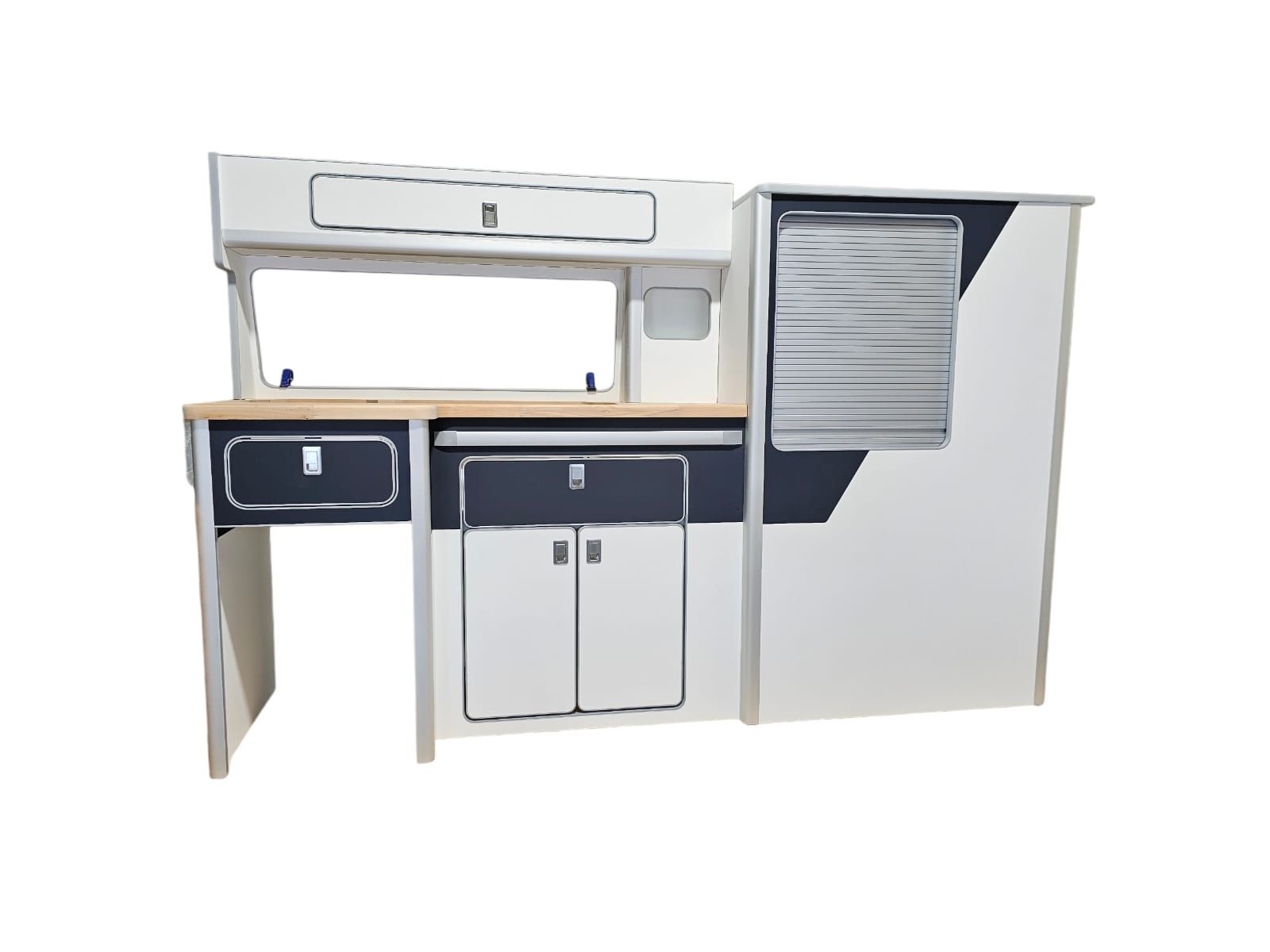 Campervan kitchen units designed by Northern Rose
