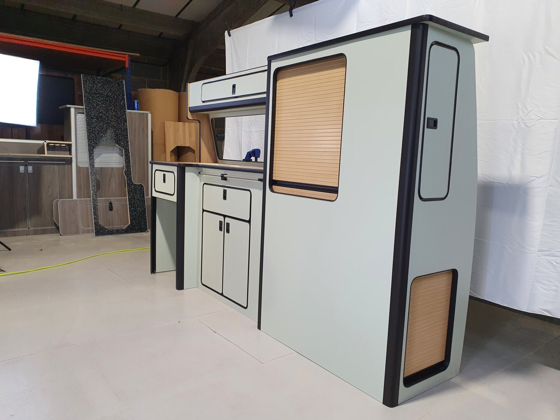 Campervan kitchen units designed by Northern Rose