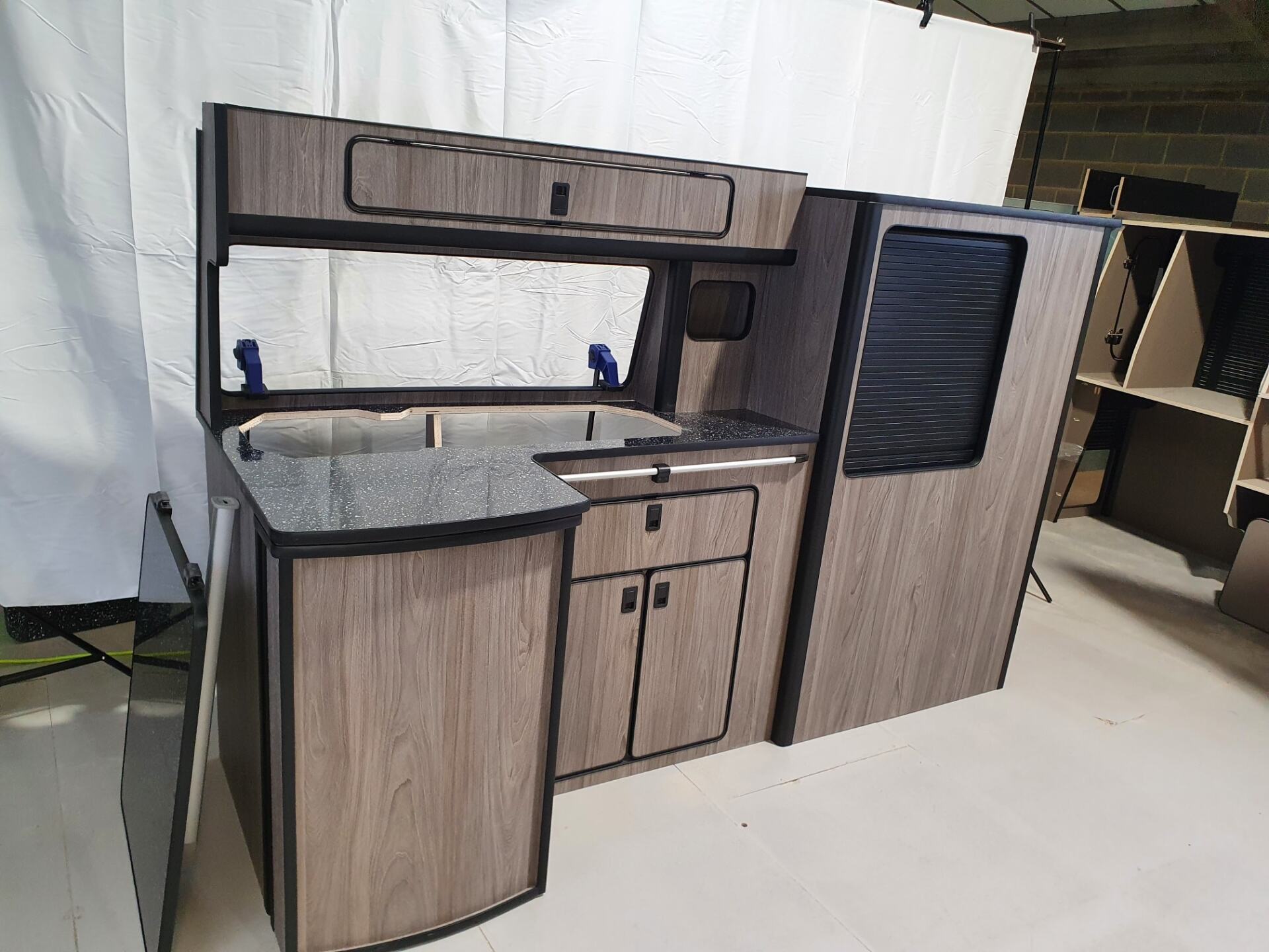 Campervan kitchen units designed by Northern Rose