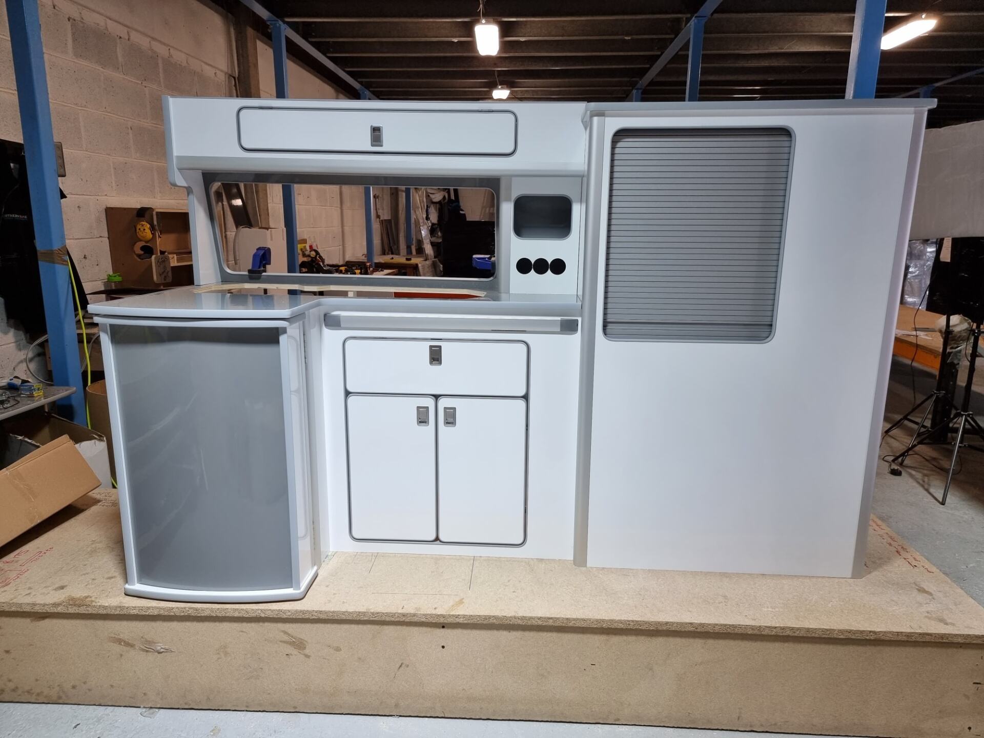 Campervan kitchen units designed by Northern Rose