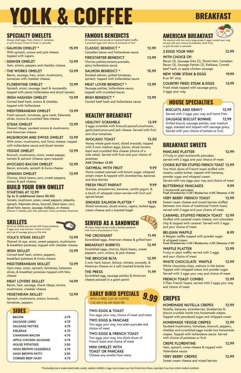 Yolk & Coffee menu