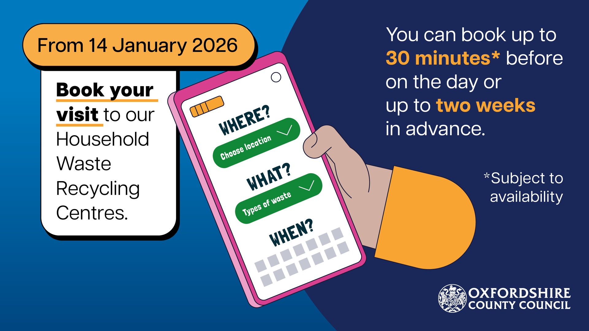 Booking system for household waste recycling centres
