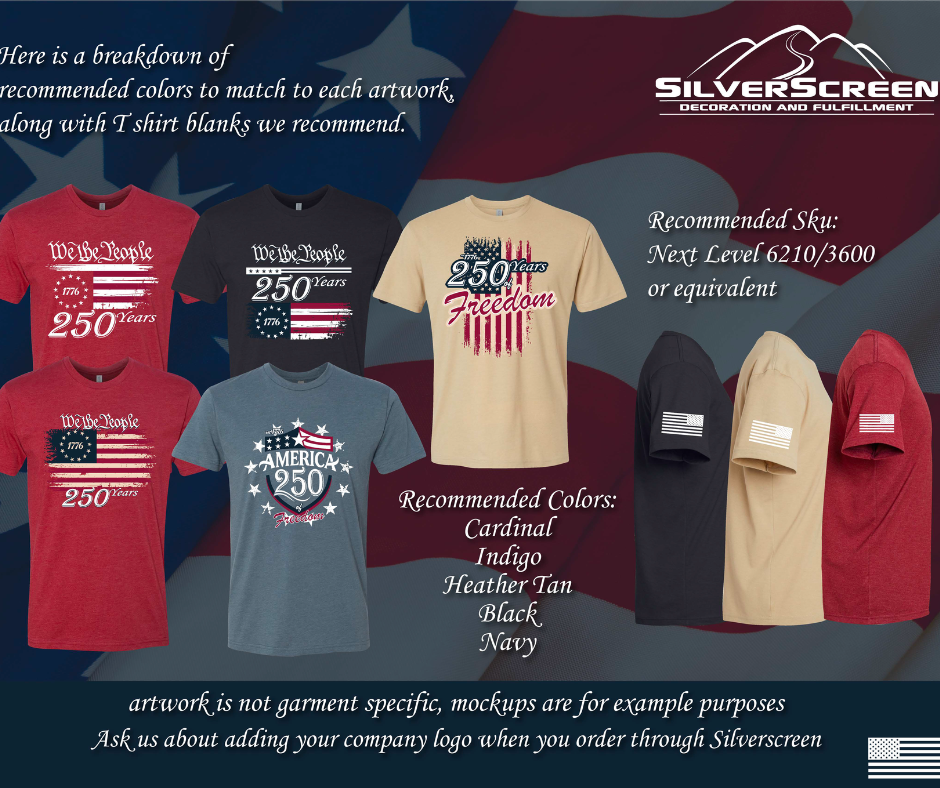 Free America 250 Artwork for Custom Apparel | Silverscreen
