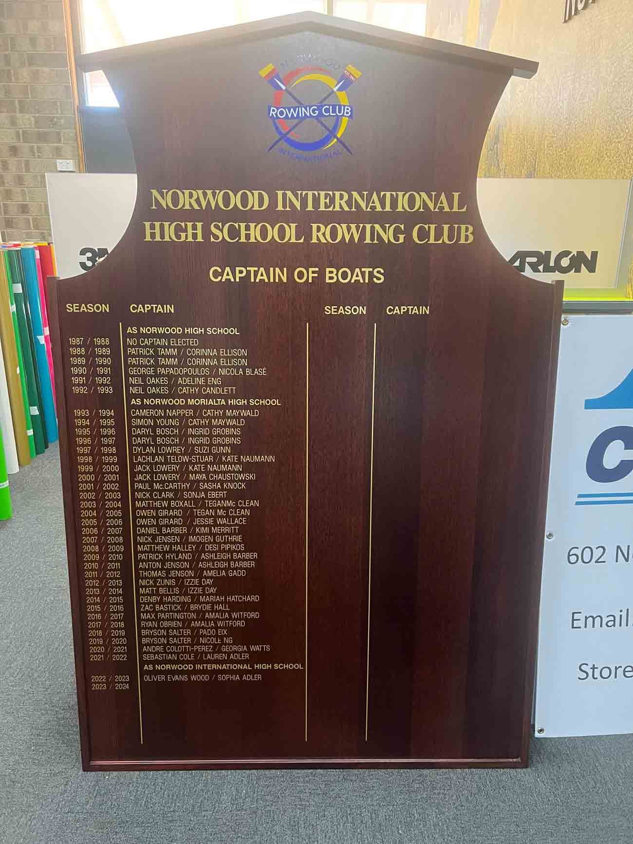 Honour Boards in Adelaide | Infinity Signs