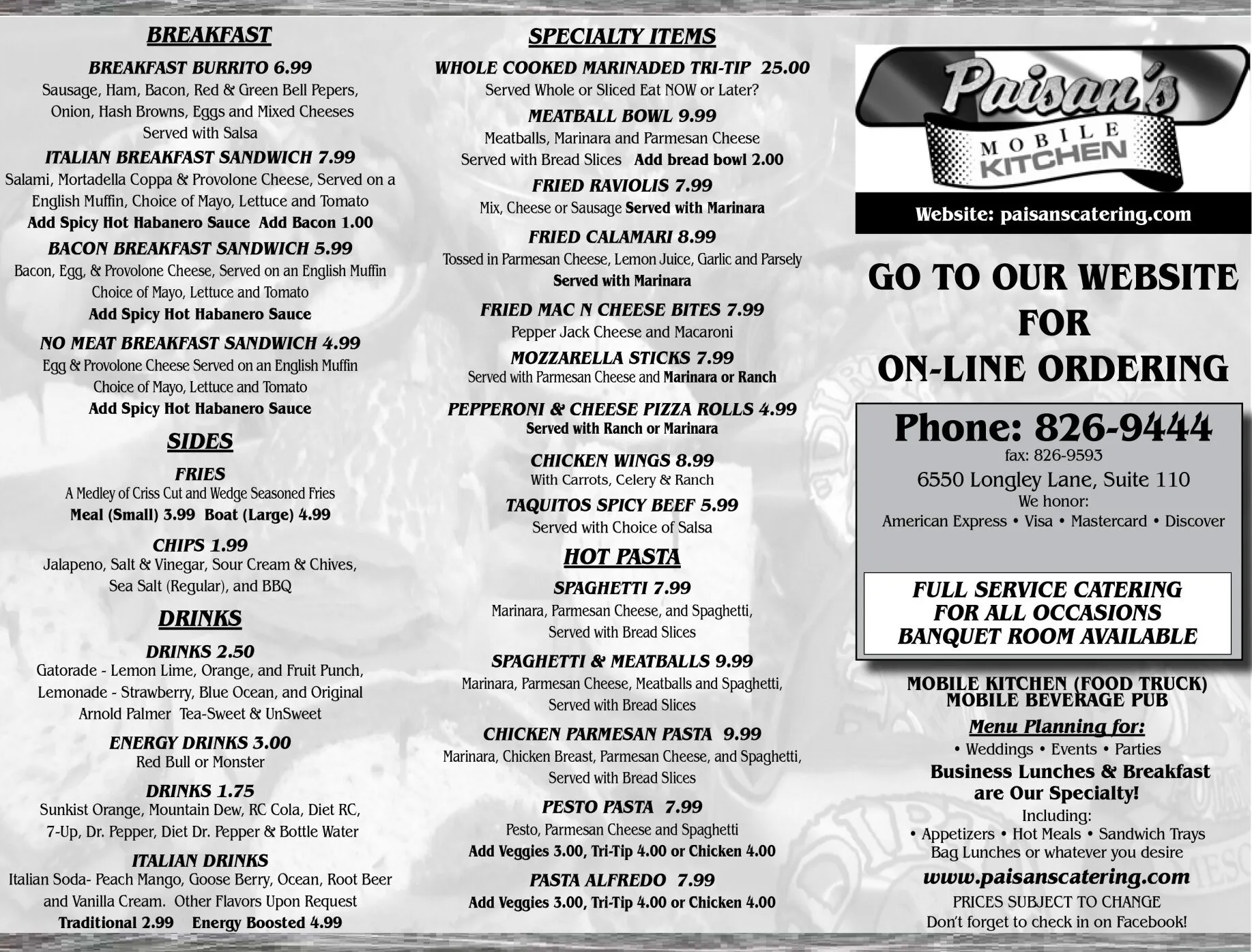 Food Truck | Reno, NV | Paisan’s Old World Deli & Catering