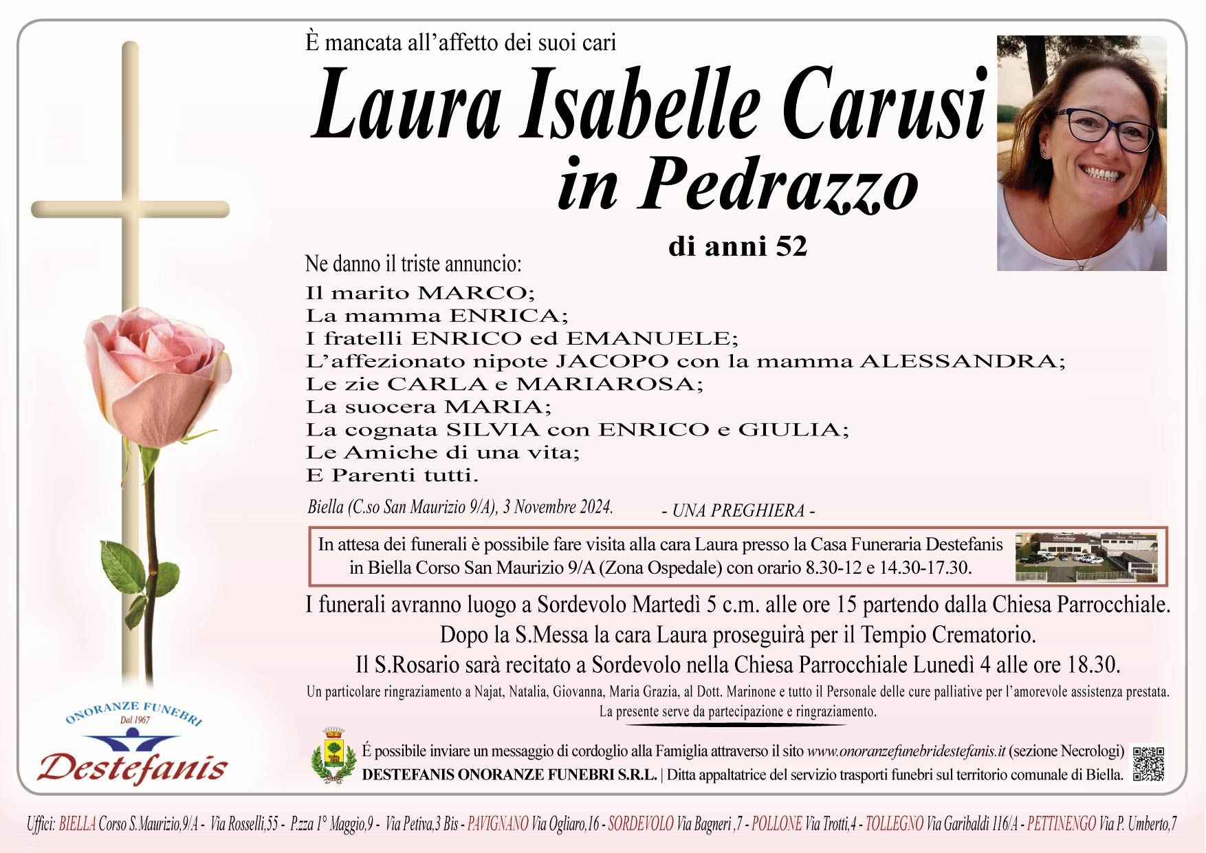 Elenco deceduti | Biella, BI | Impresa Funebre Destefanis