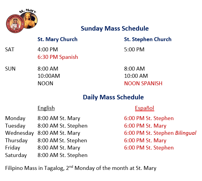 Mass Times | Mary Mother of Martyrs