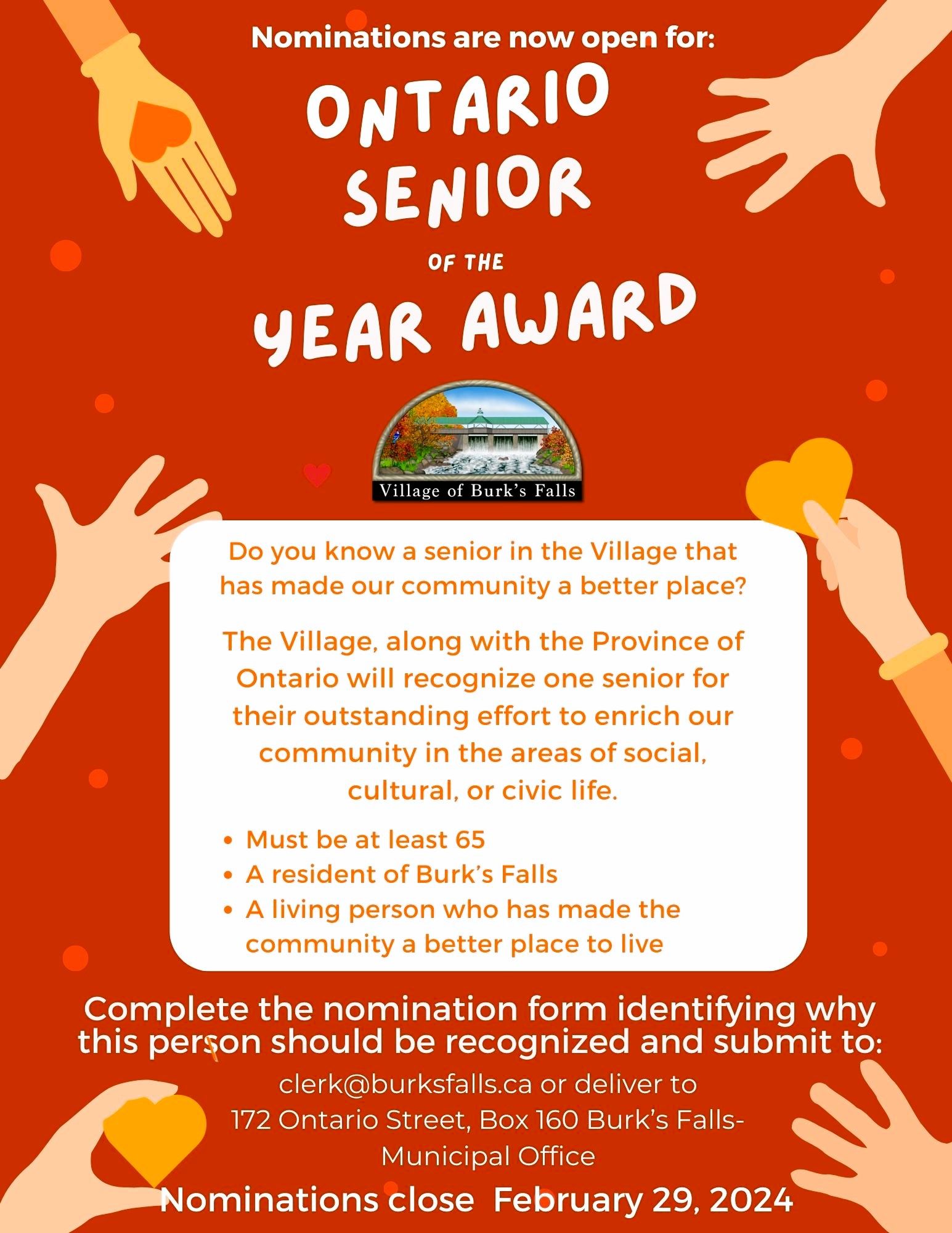 Senior of the Year Award- Nominations are Open