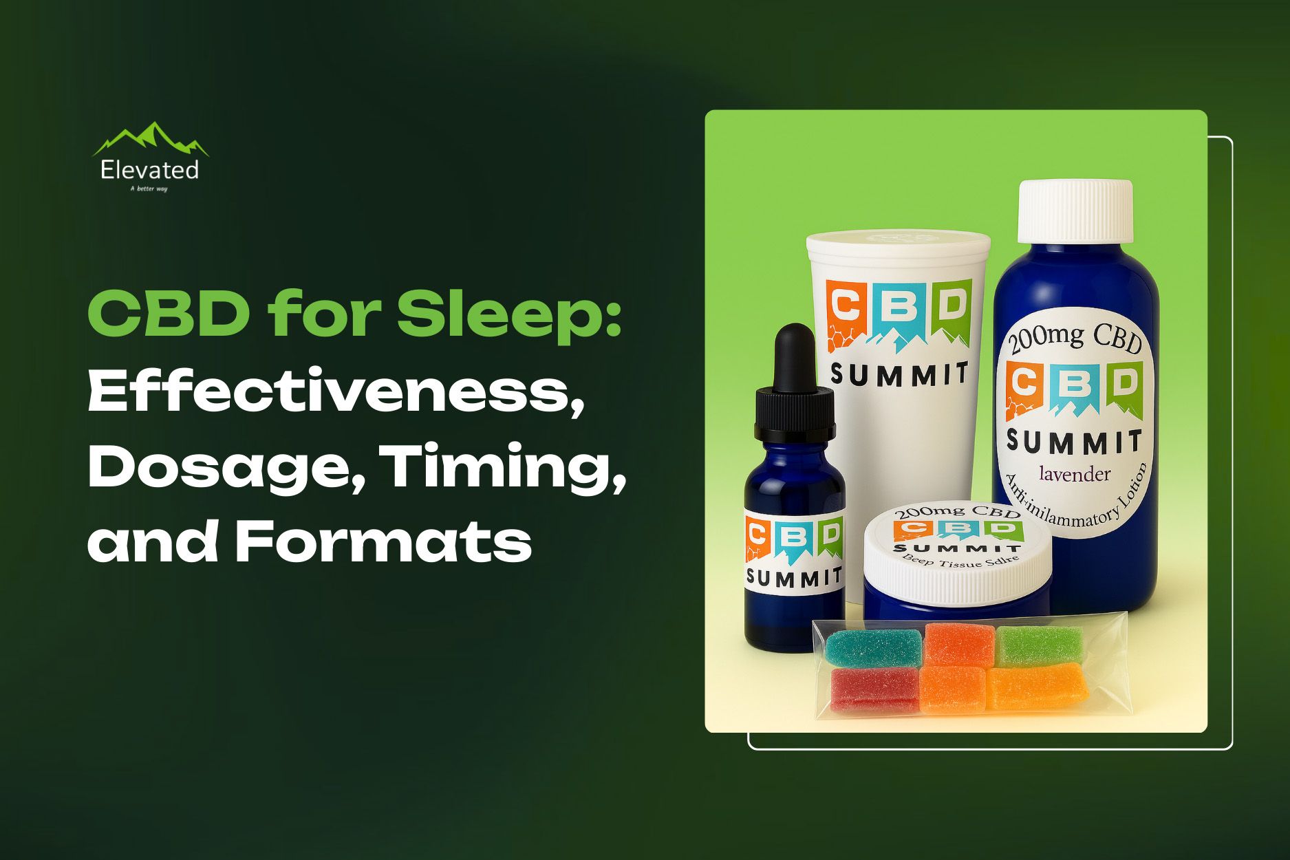 CBD for Sleep: Effectiveness, Dosage, Timing, and Formats