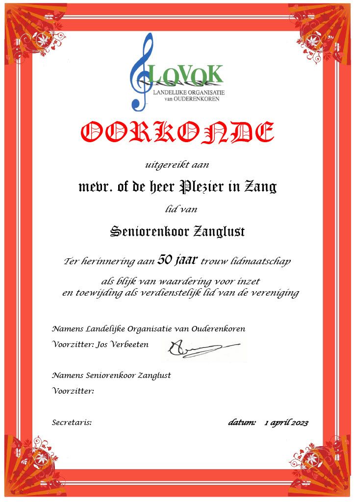 Onderscheidingen | Leden | LOVOK