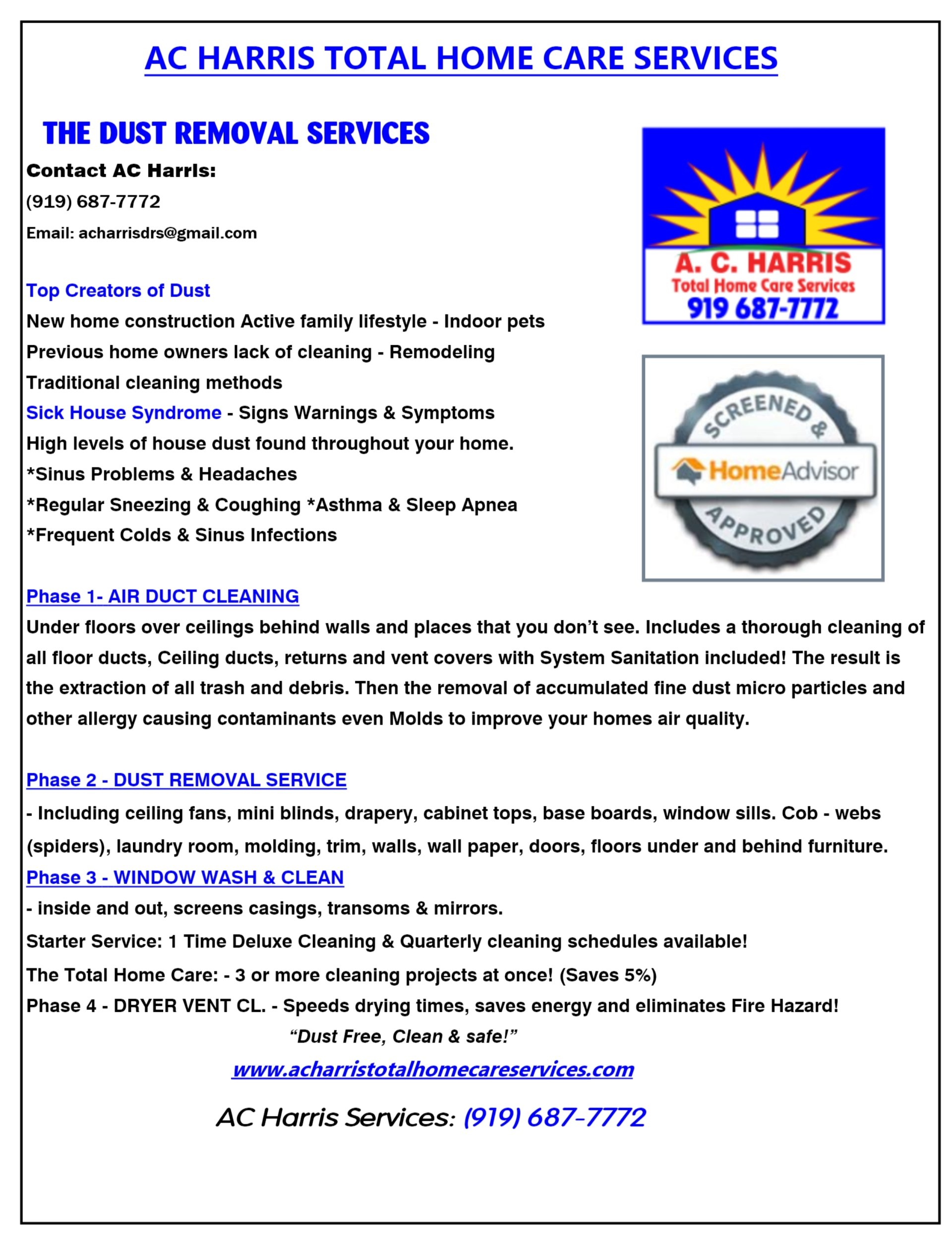 Dust Removal | Durham, N.C.