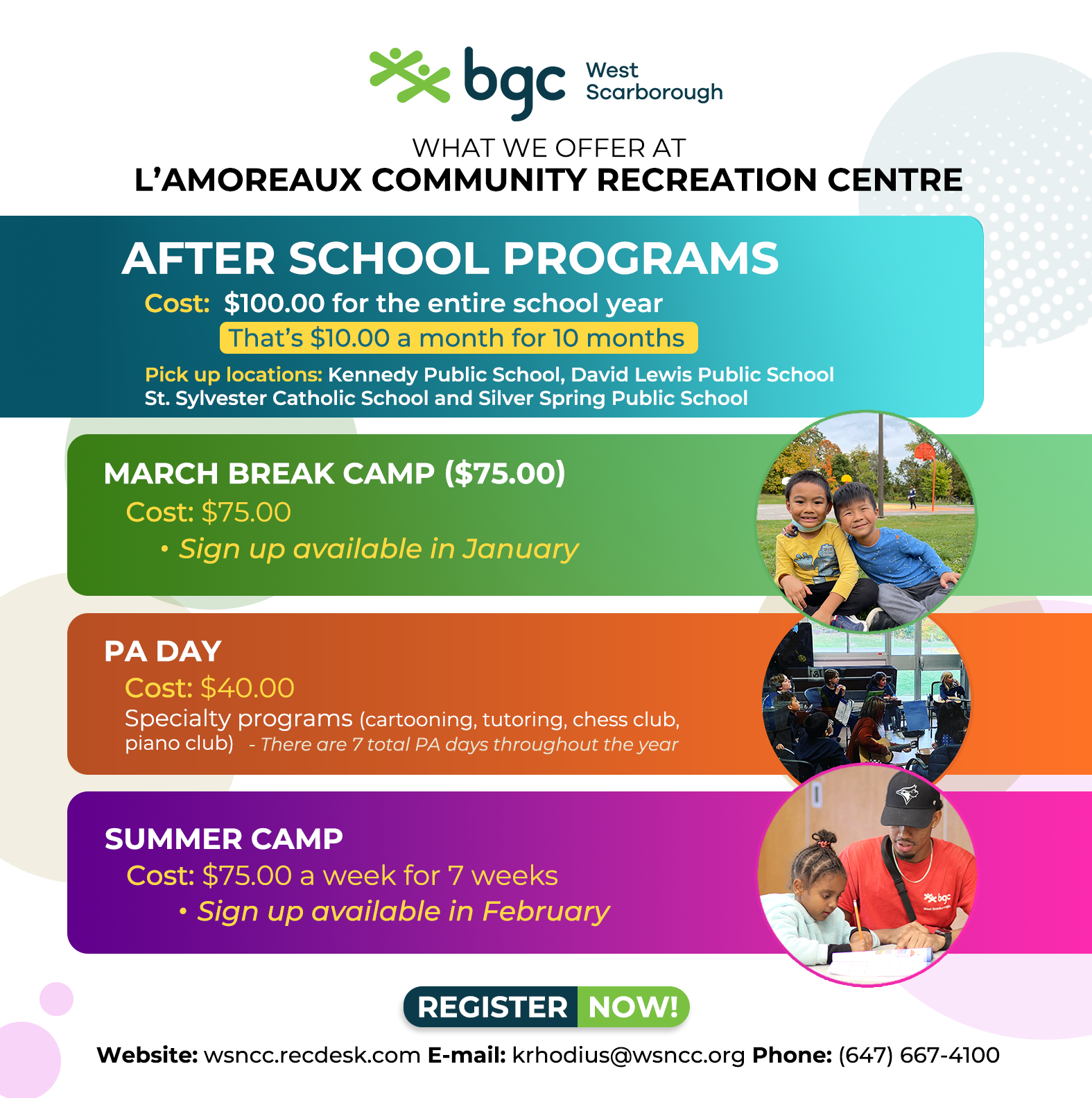 Community Programs for All Ages | West Scarborough Neighbourhood ...