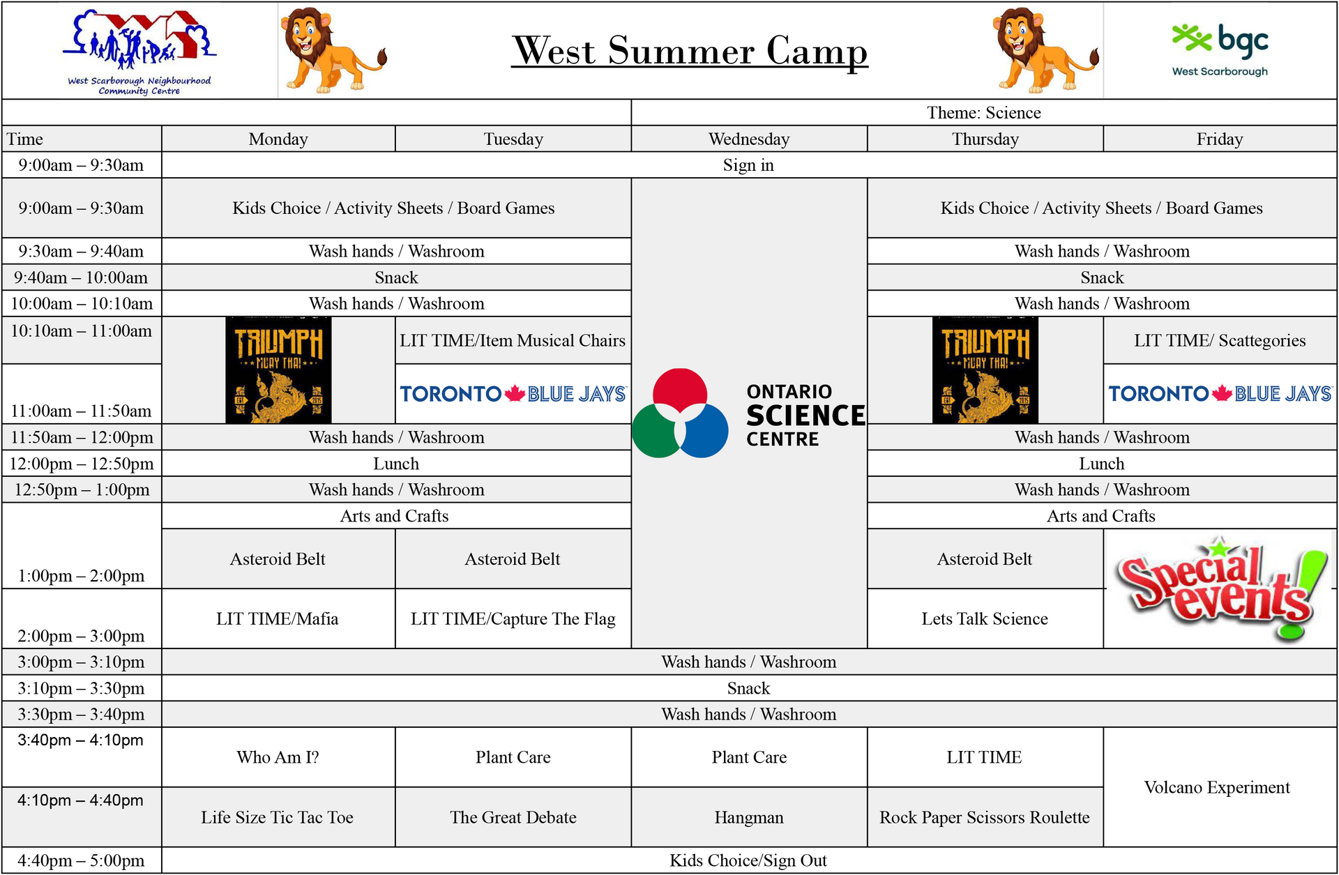 West Scarborough Summer Camps