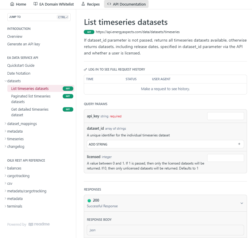 Energy Market API Data Integration Tool | Energy Aspects