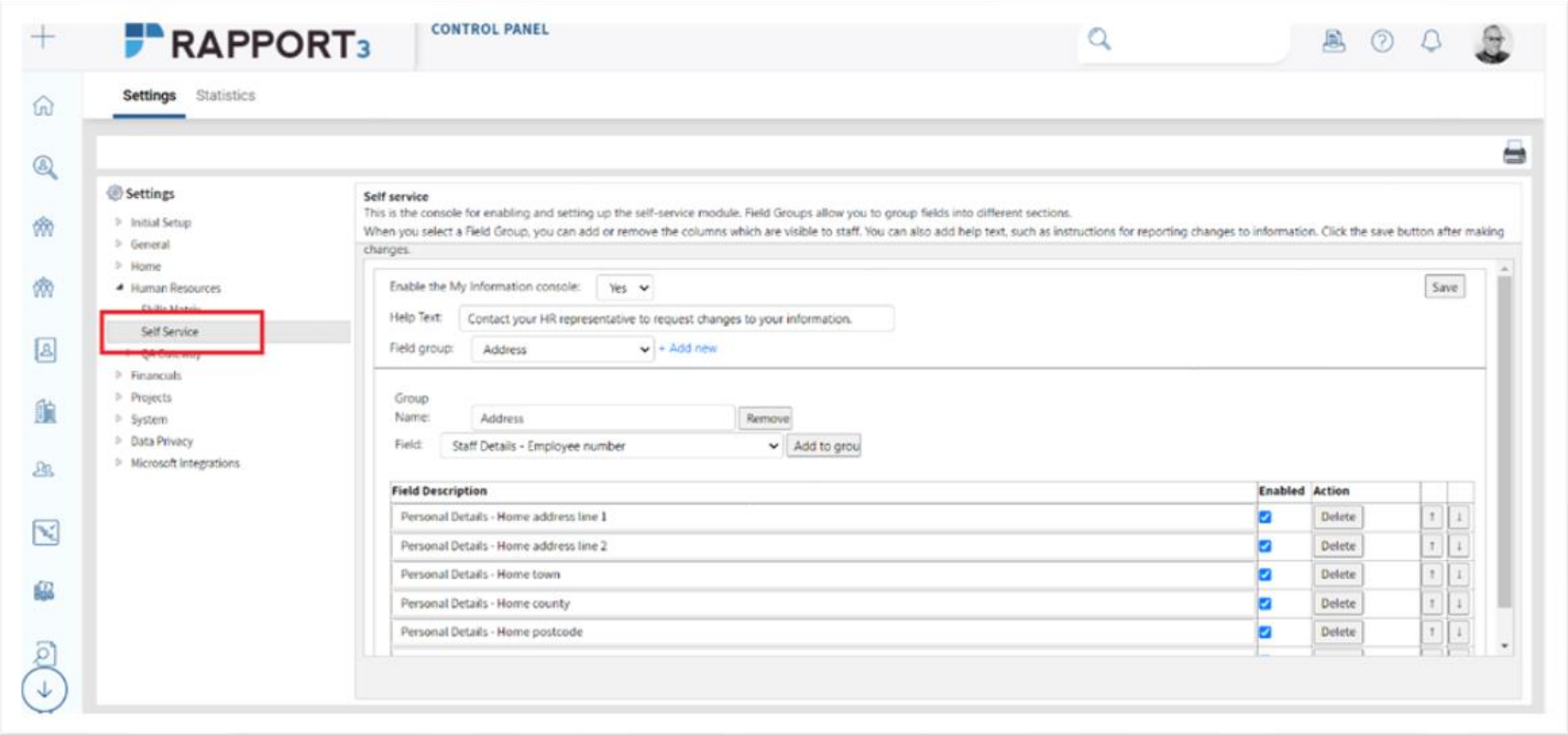 Rapport3 Tips and Tricks: HR Self Service Test
