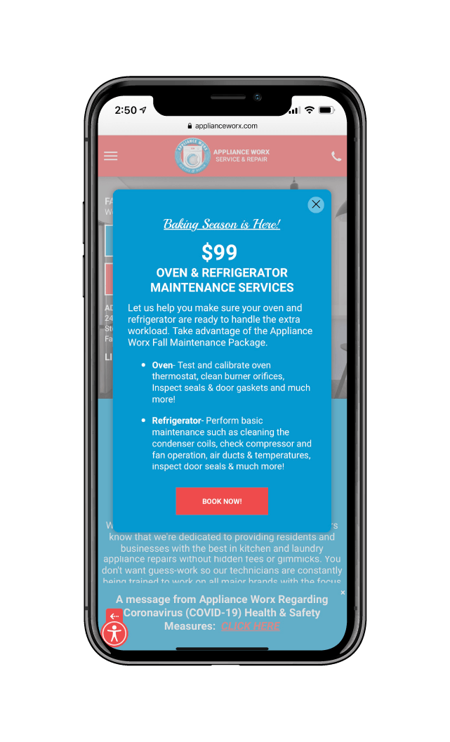 Custom Appliance Repair Website Designer, Appliance Service Web design