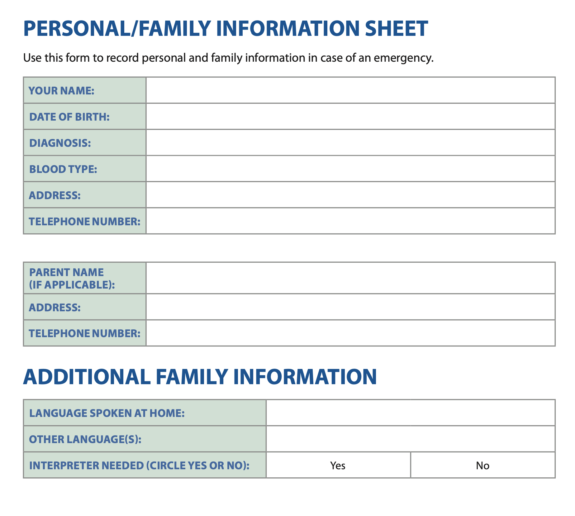 disease information: sickle cell disease and other blood disorders
