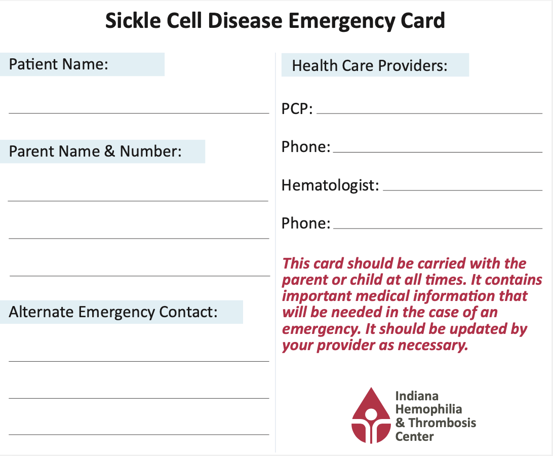 disease information: sickle cell disease and other blood disorders