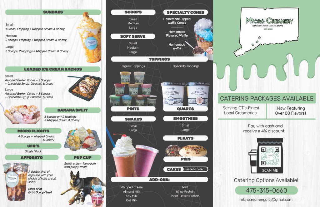 Micro Creamery of CT: Menu