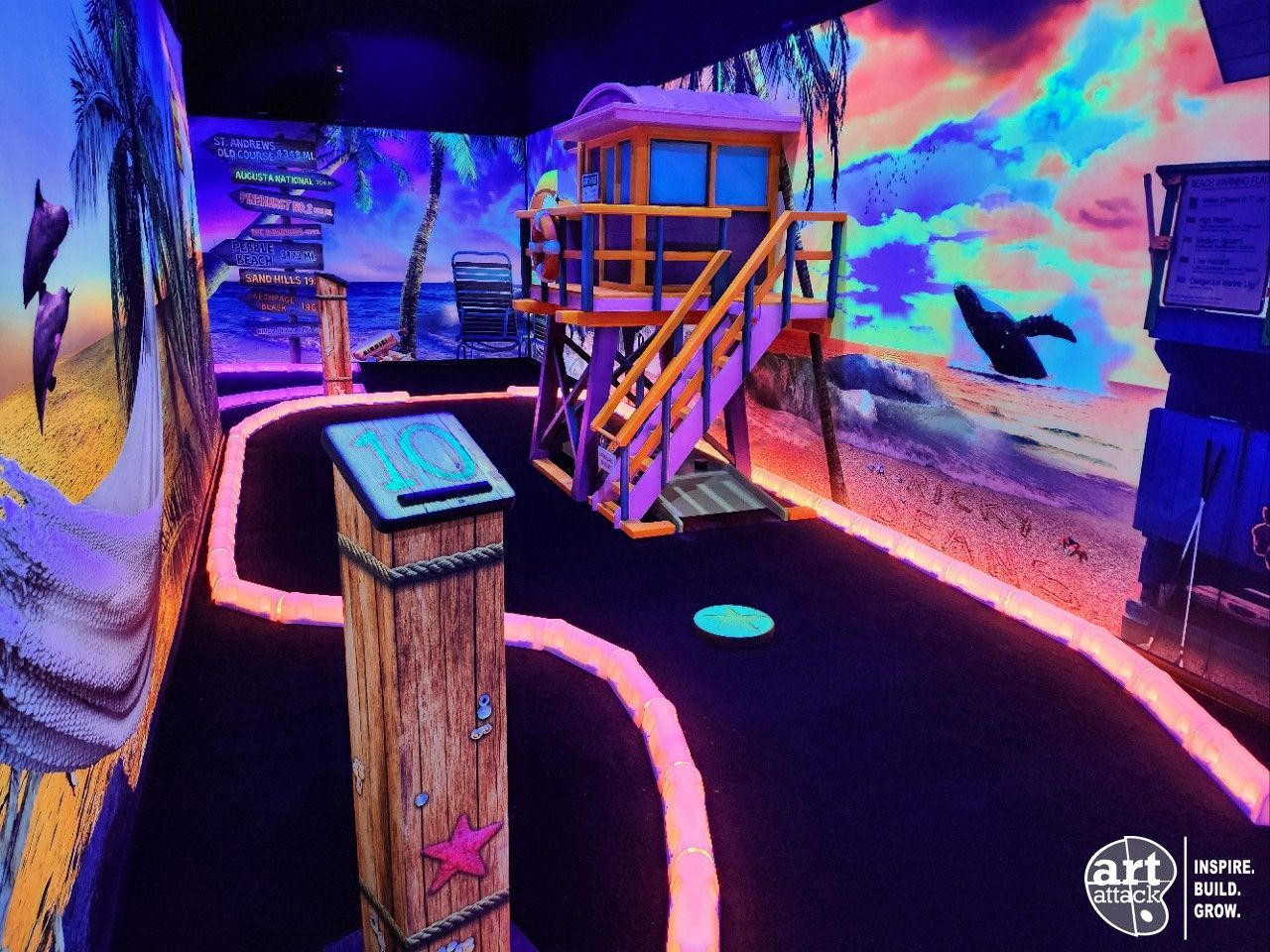 Black Light LED Mini Golf | Art Attack FEC