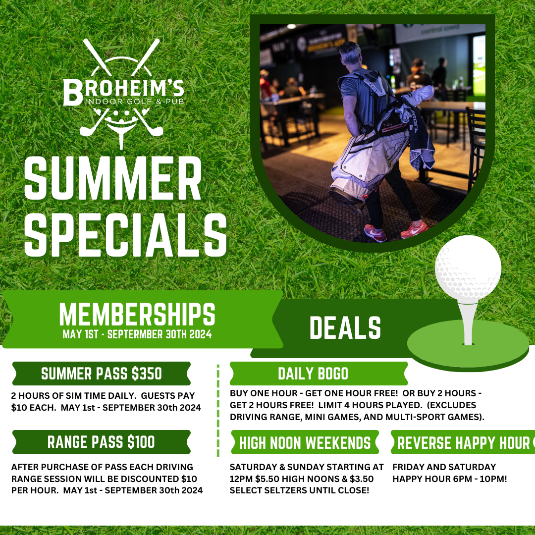 Drink Specials | Broheim's Indoor Golf & Pub