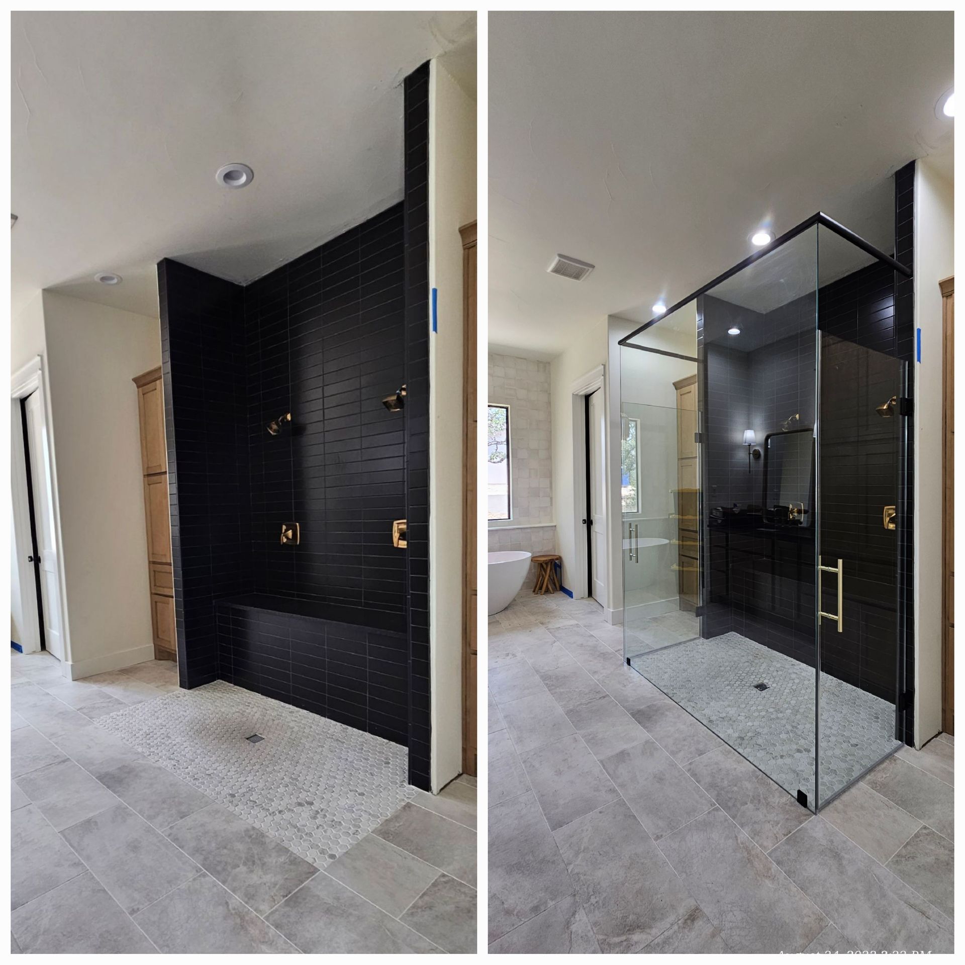 90-Degree Showers Gallery | Rebecca Creek Impressions LLC