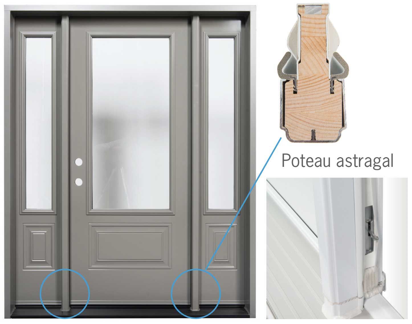 Porte d’acier modèle vitrail Versum