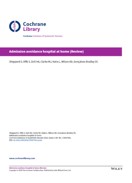 Admission avoidance hospital at home