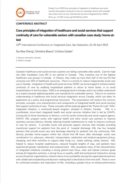 Core principles of integration of healthcare and social services that support continuity of care ...