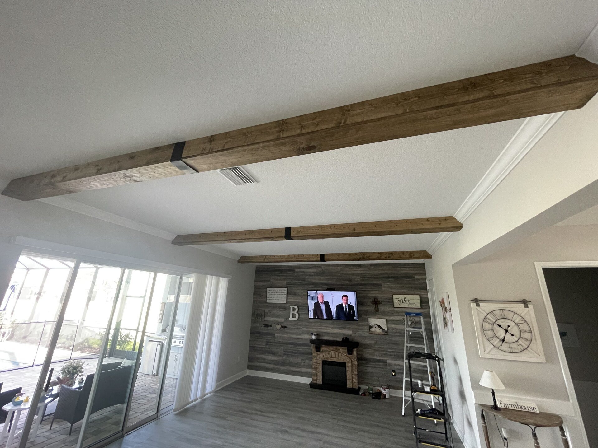 Faux Beam Installation | Tampa, FL | Houghtz Designs