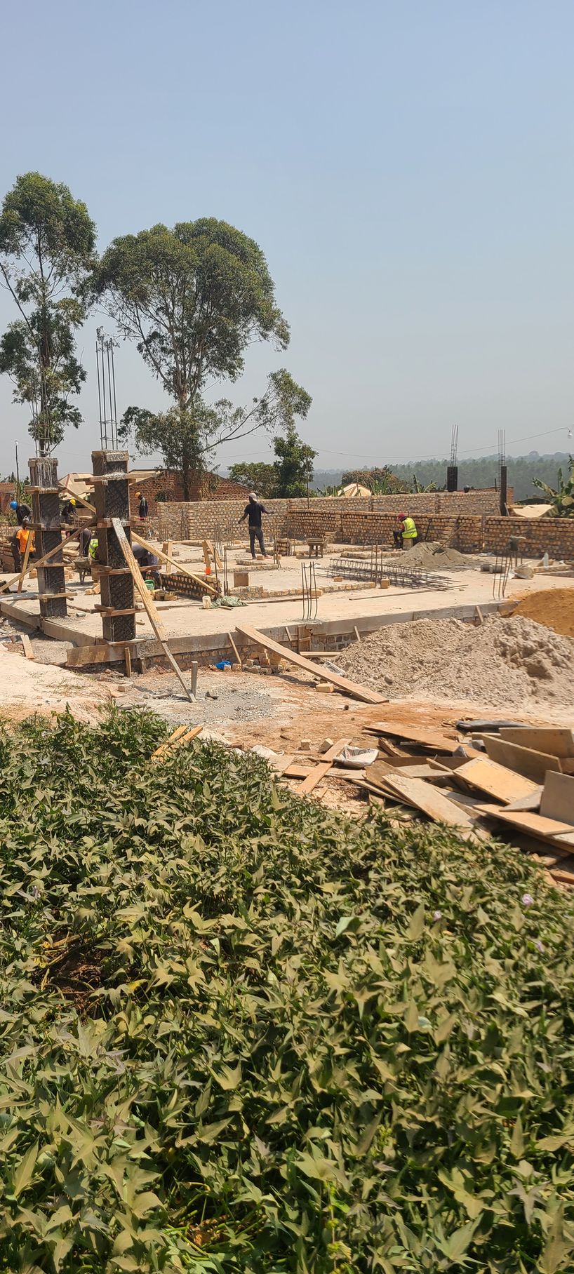 Construction of superstructure and columns