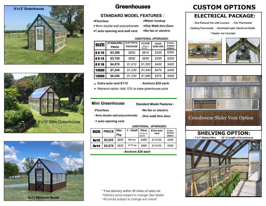 Greenhouses - M&D Enterprises & Lawnmower Shops