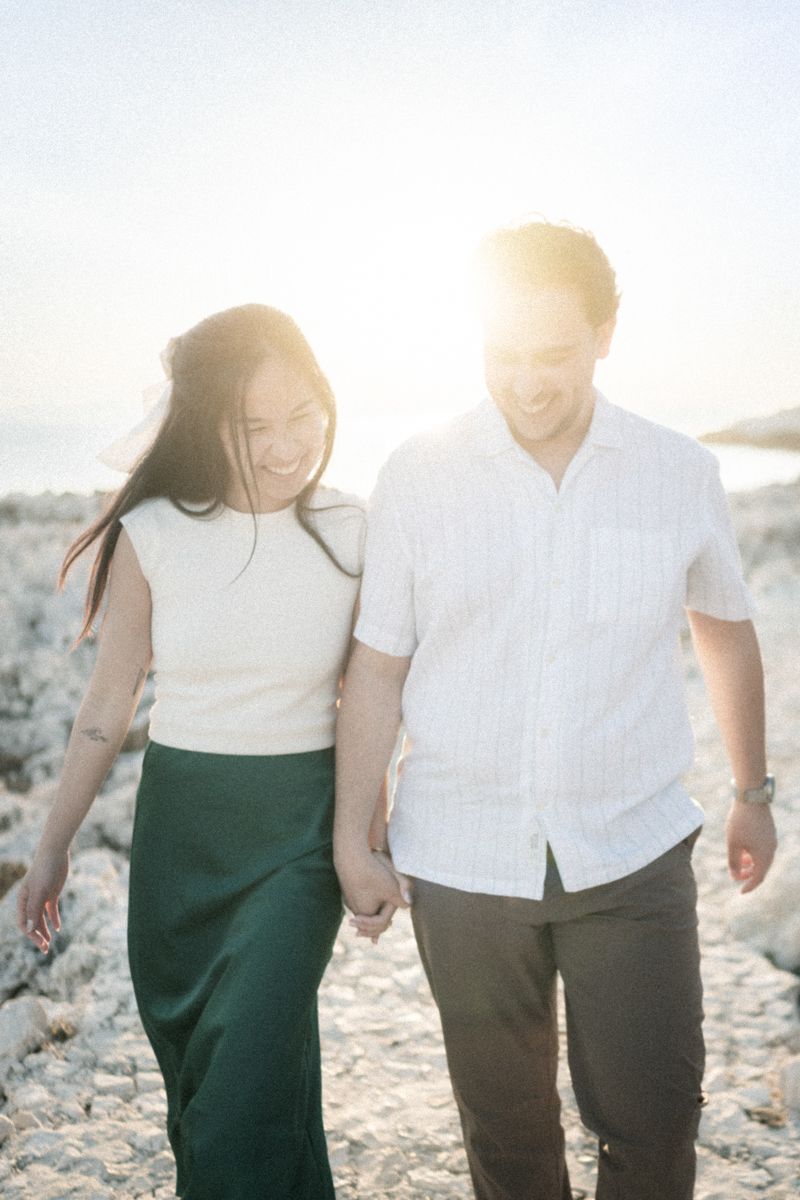 Romantic couple photoshoot at Cap Ferrat on the French Riviera