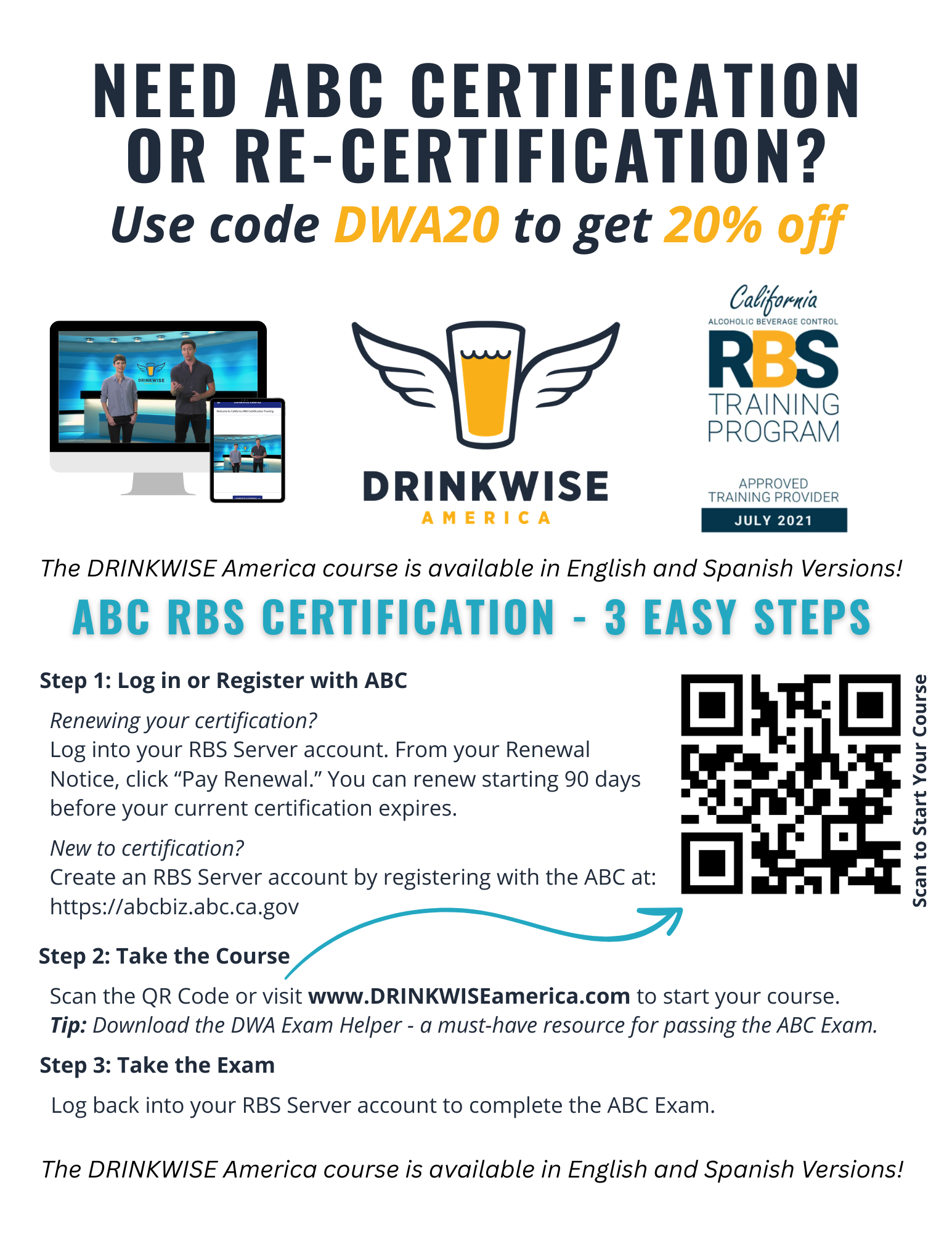 DRINKWISE America | No.1 California RBS Alcohol Server Training