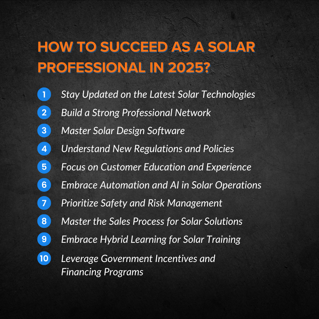 10 Tips for Solar Professionals to Succeed in 2025
