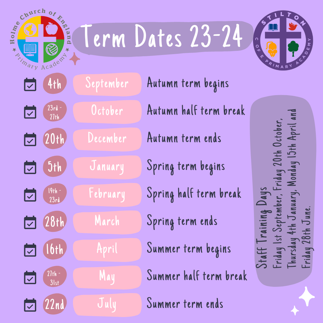 Stay Updated: Calendar & Term Dates - Holme C of E Primary Academy