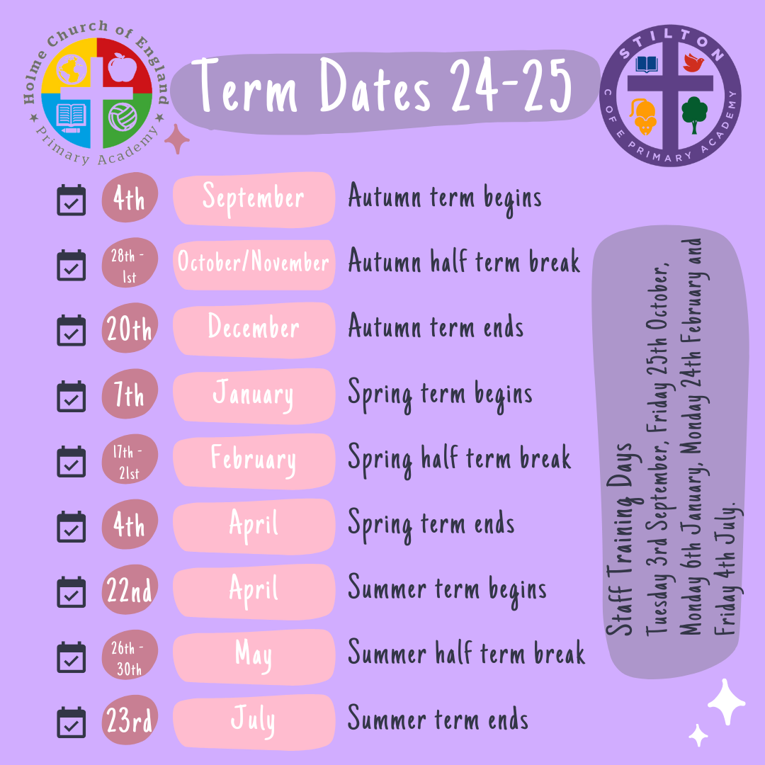 Stay Updated: Calendar & Term Dates - Holme C of E Primary Academy