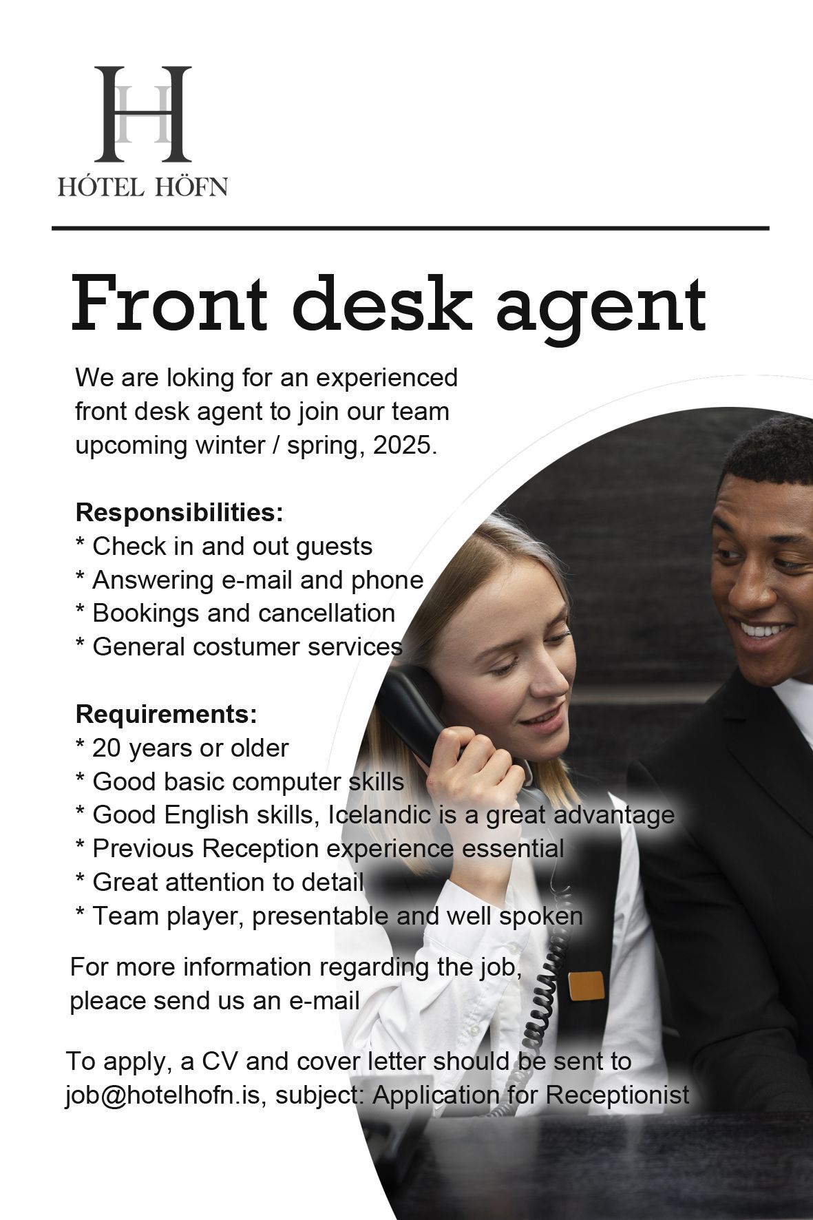 Jobs | Join Our Team at Hótel Höfn