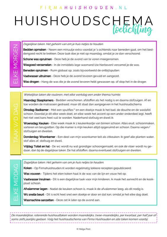 Een huishoudschema zorgt voor rust en controle.