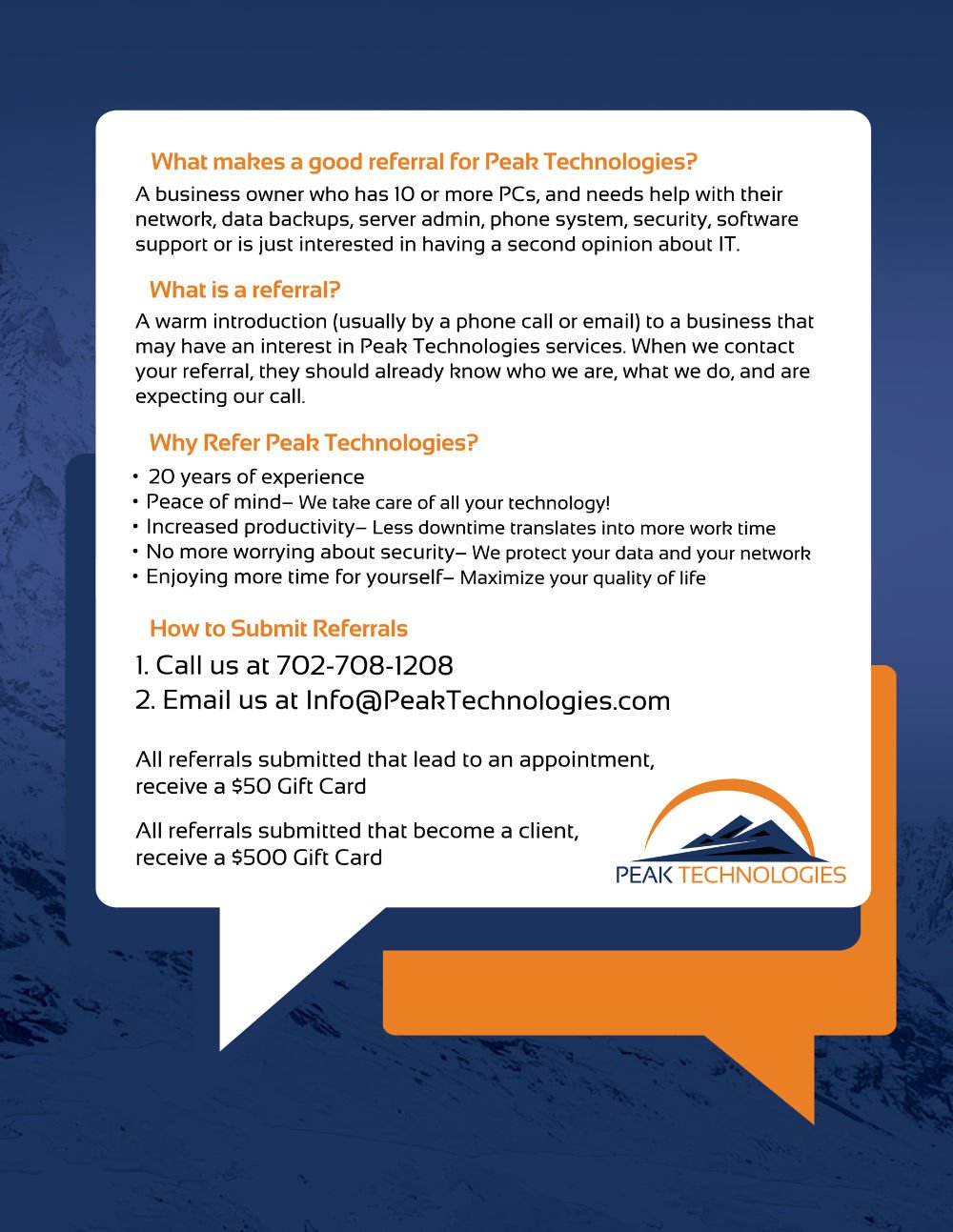 Referral Program | Peak Technologies