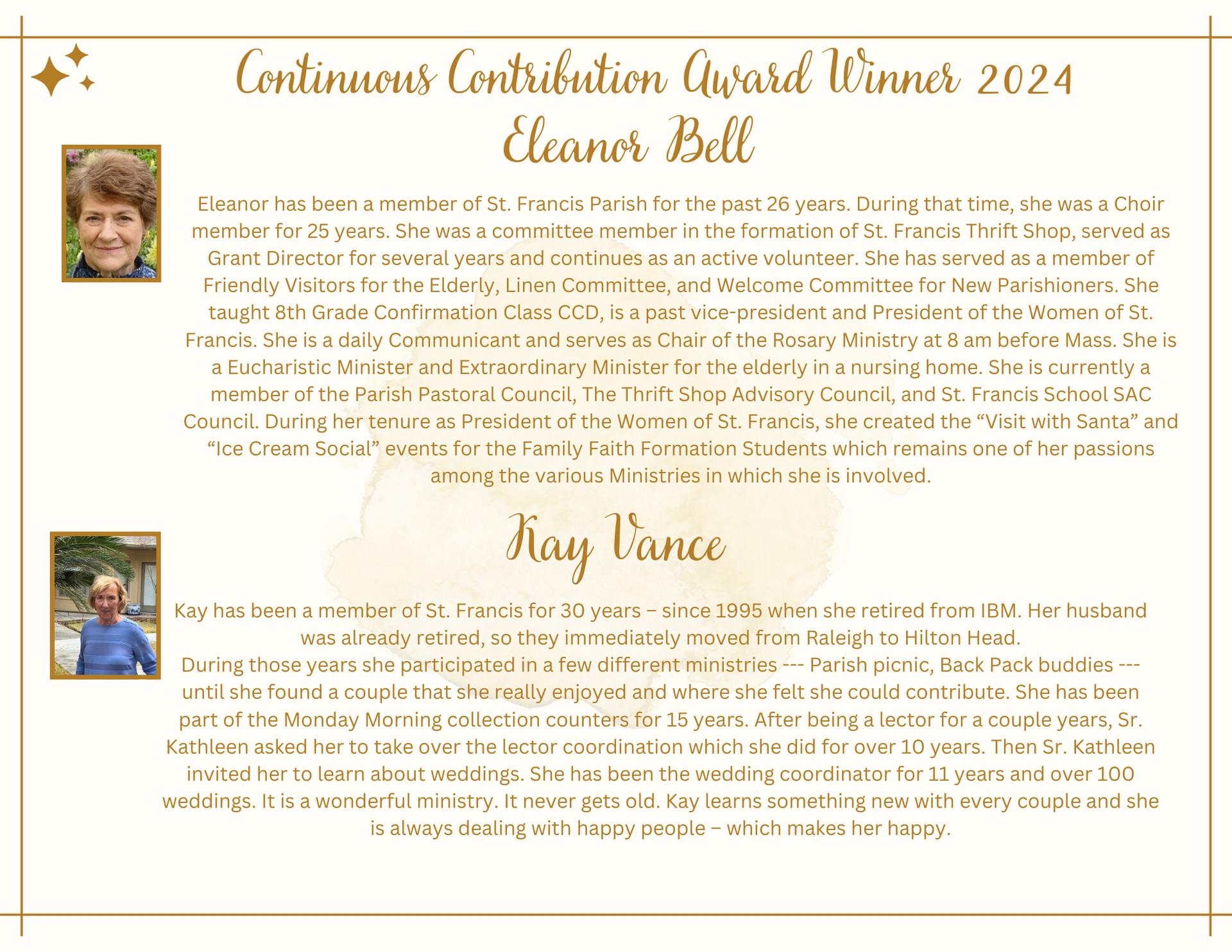 Continuous Contribution Award