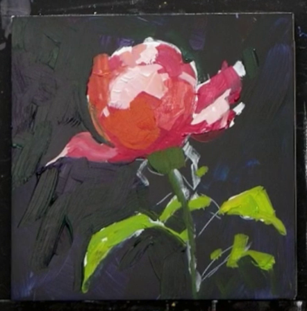 How to Paint Flowers Step by Step with Dianna Shyne - Coral Rose