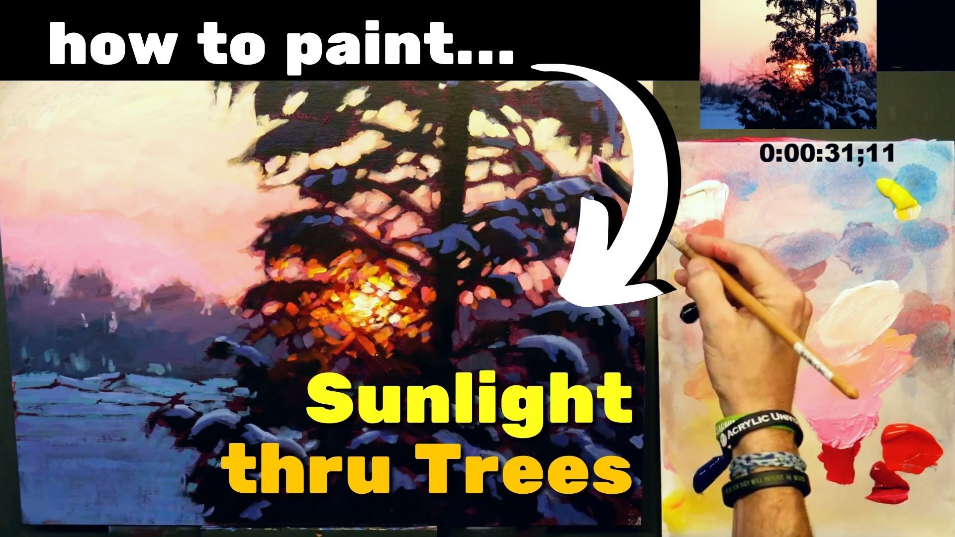Acrylic Canvas Painting Ideas Trees How To Paint "Autumn Drive"