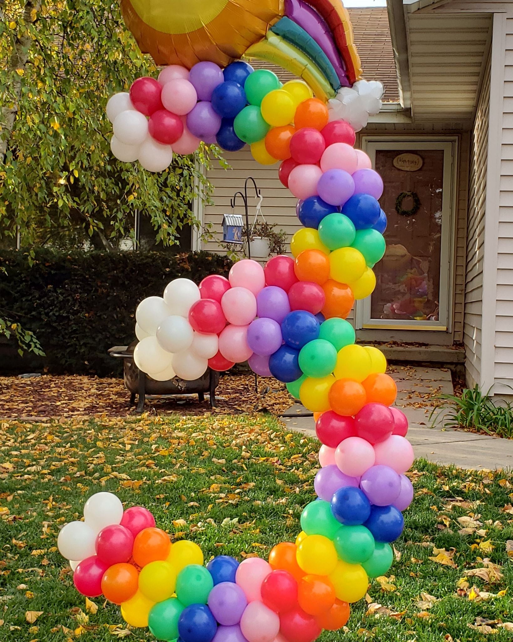 Giant balloon numbers, yard art, balloon decoration