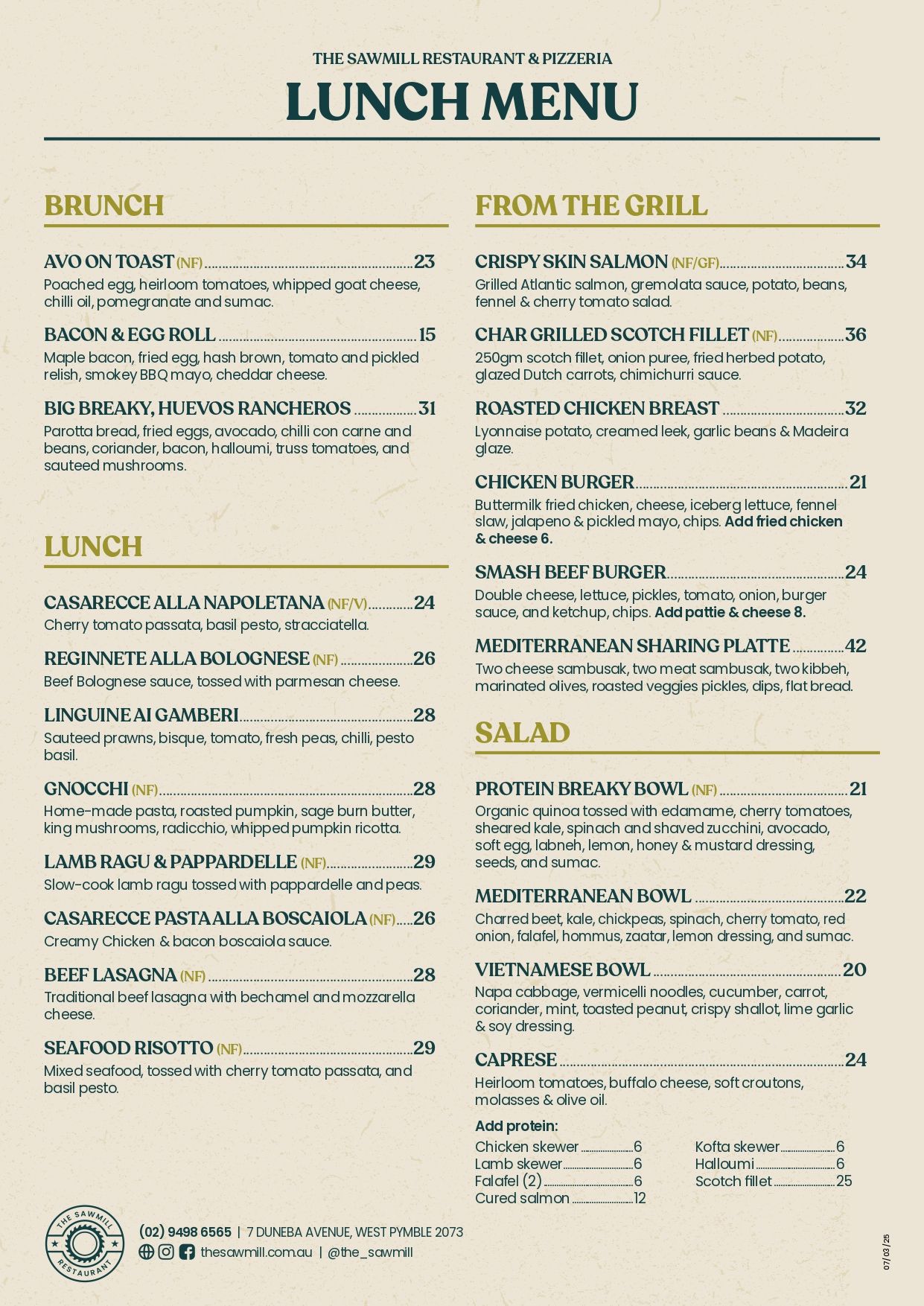 The Sawmill | Italian Restaurant & Cafe - West Pymble Sydney