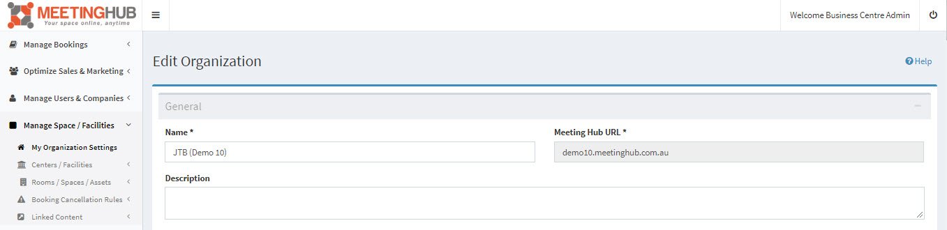 How to configure your Organization Settings to take room bookings
