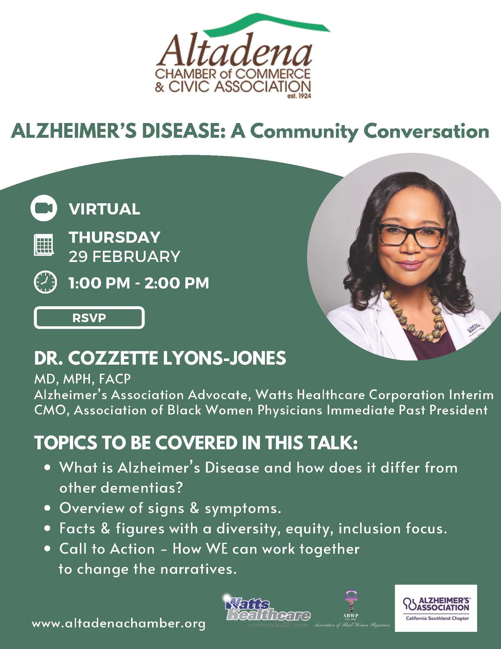 Alzheimer's Disease: A Community Conversation with Dr. Cozzette Lyons-Jones