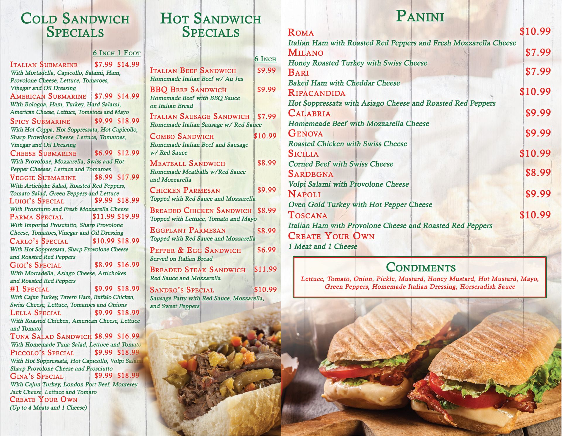Italian Menu | Orland Park, IL | Italia Imports