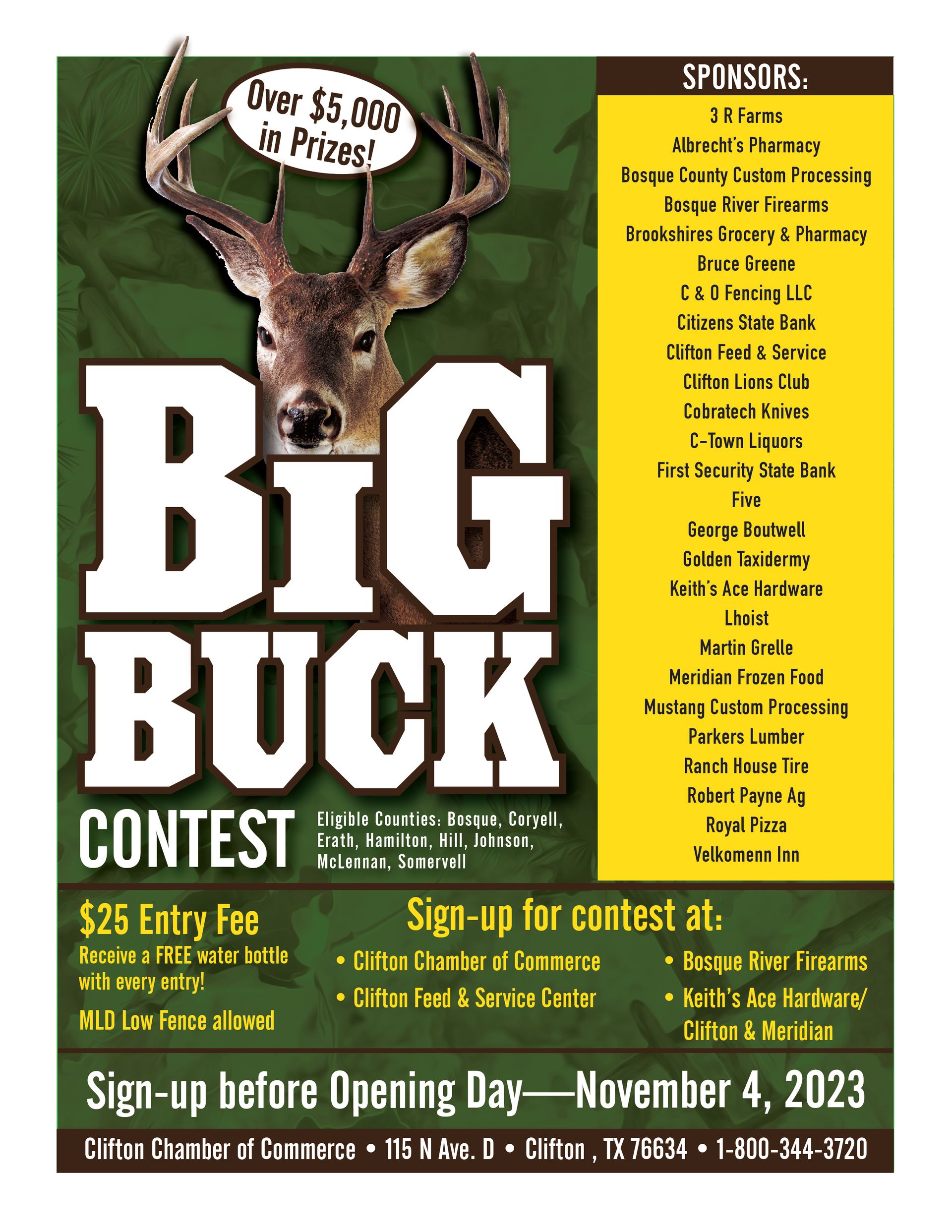 Big Bucks Contest | Clifton Feed & Service | Clifton, TX