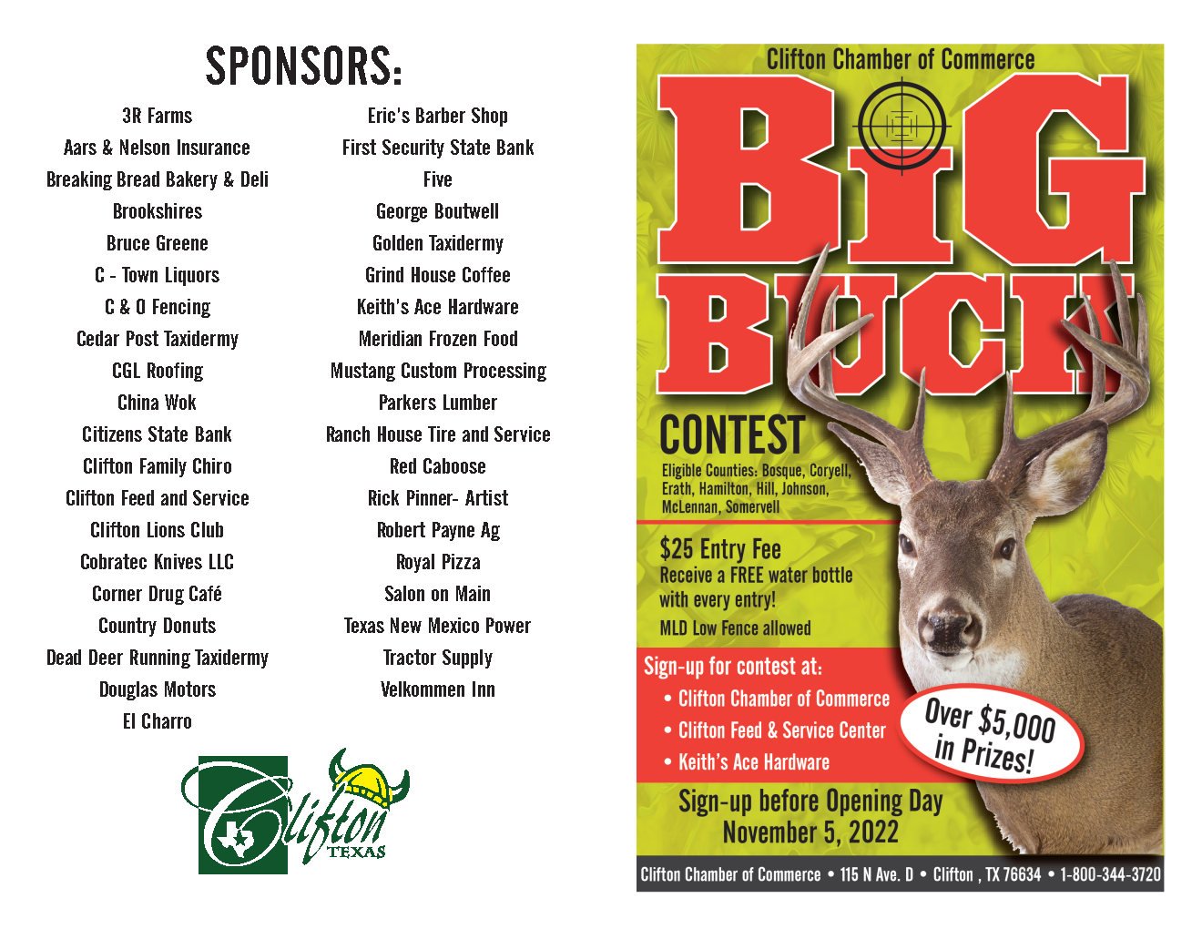 Big Bucks Contest | Clifton Feed & Service | Clifton, TX